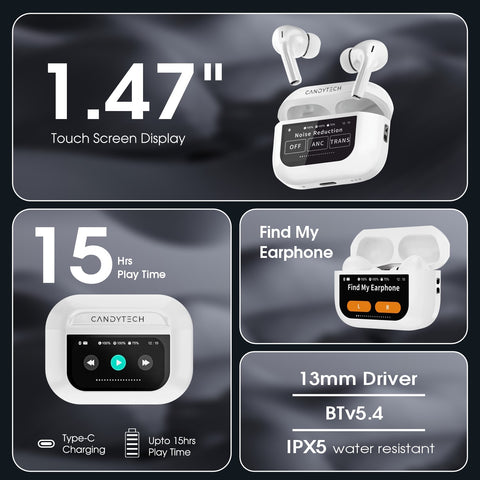 Candytech Airspace TouchscreenTWS Bluetooth Earbuds – CandyTech